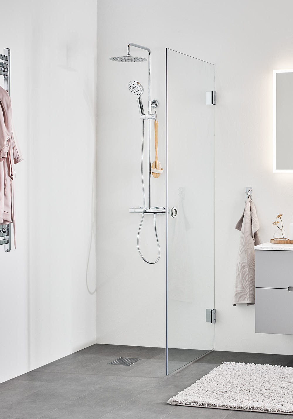 BRUSEDØR INFINITY 90 KROM - Bruseafskærmninger - Hafa